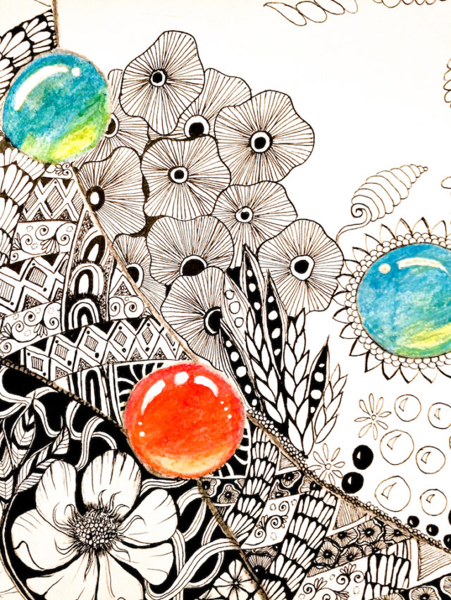 Zentangle With Gems | Handmade Artwork | Hobby