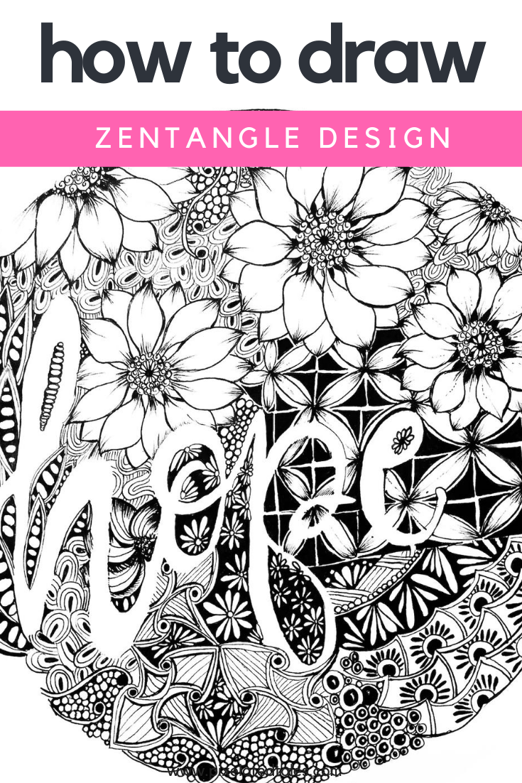 Step by step tutorial on how to draw Zentangle artwork | Black pen art
