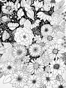 Floral Drawing Tutorial | Black pen Artwork | Hobby