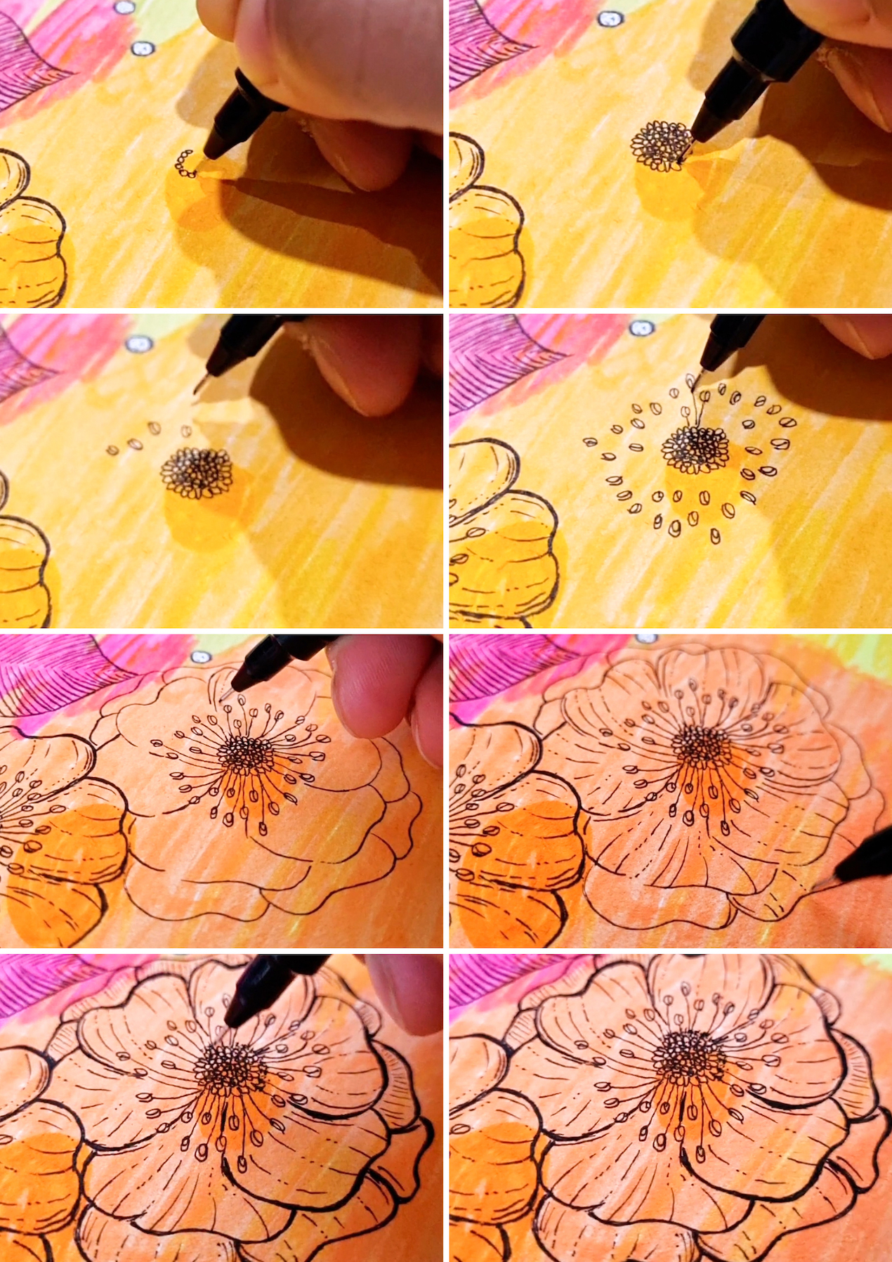 flower blackpen art tutorial dog rose - Destiny's Child