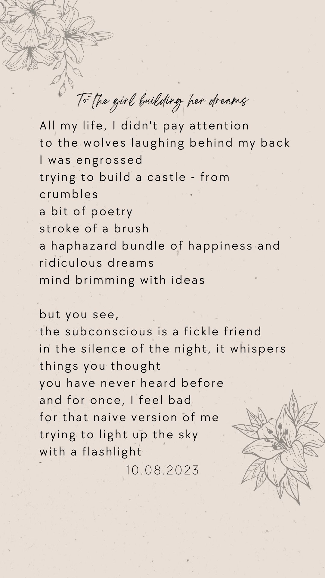 A castle from crumbles | Short Poem on life | Creative Writing